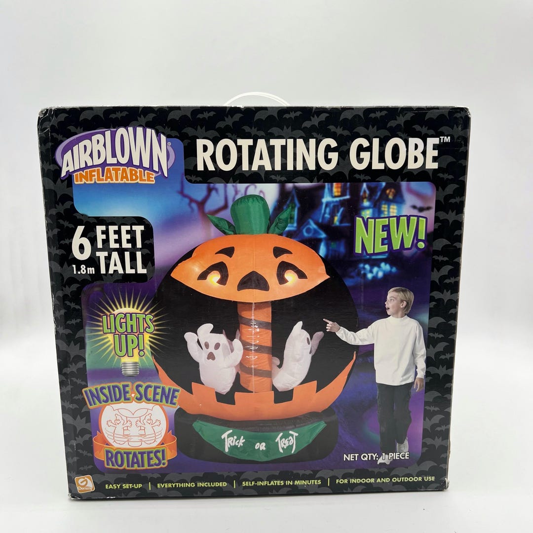 Vintage Gemmy Airblown Inflatable Halloween Rotating Lightup Ghost ...