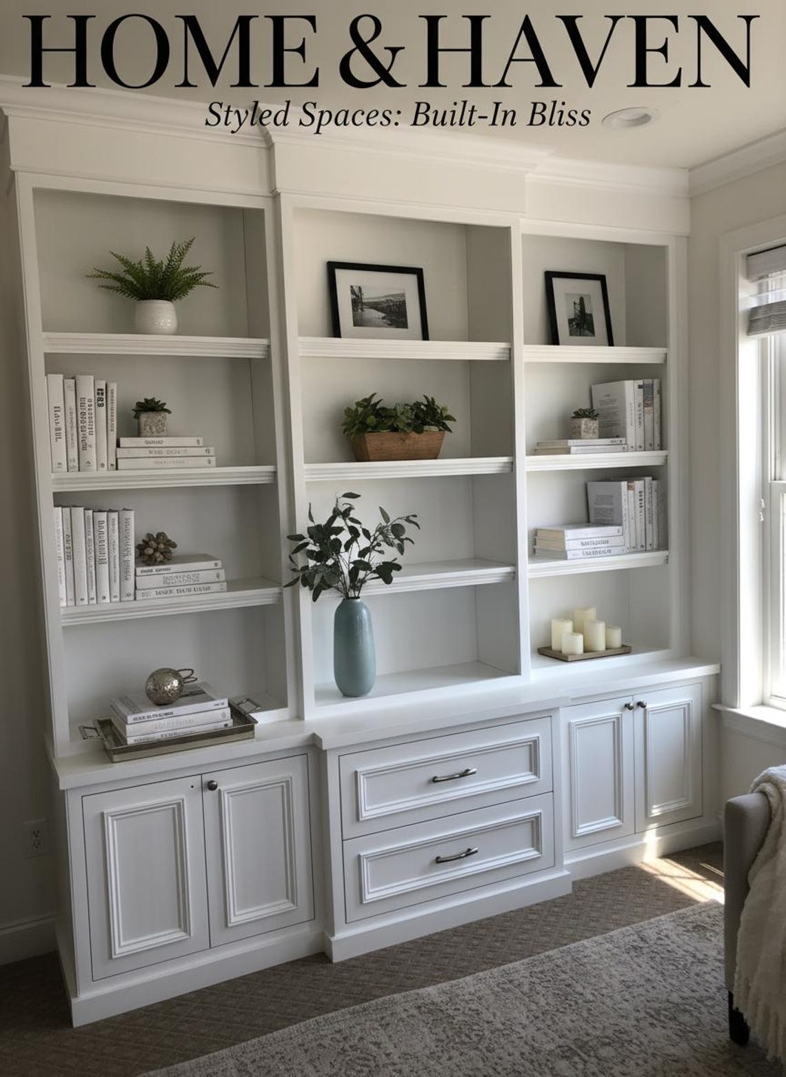 Library Wall Unit With Storage - Etsy