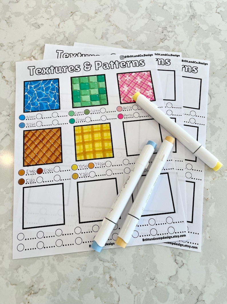 Alcohol Markers Practice Page Printable Coloring Practice Instant ...