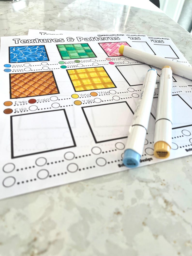 Alcohol Markers Practice Page Printable Coloring Practice Instant ...