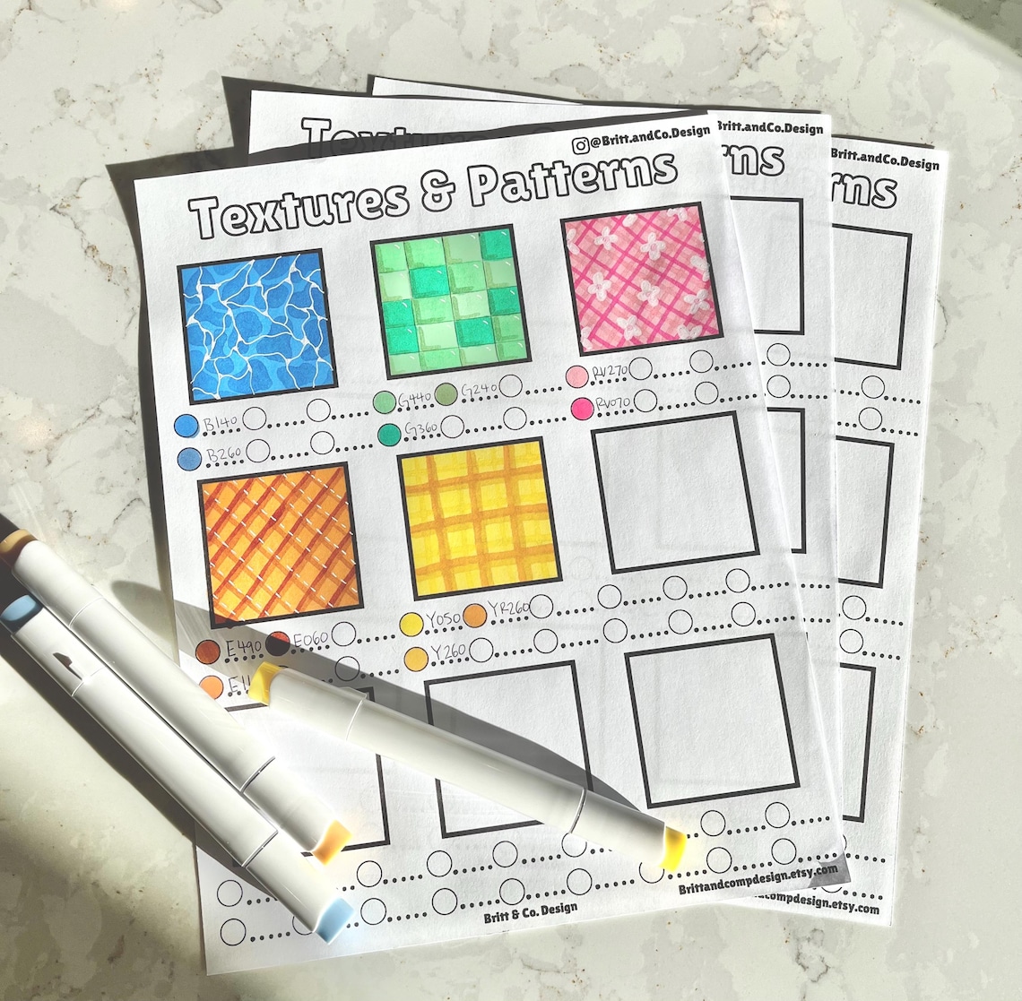 Alcohol Markers Practice Page Printable Coloring Practice Instant ...