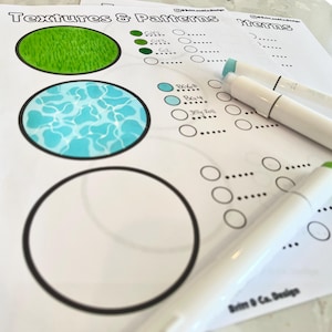 Alcohol Marker Texture Practice Sheets: Blending, Patterns (PDF ...