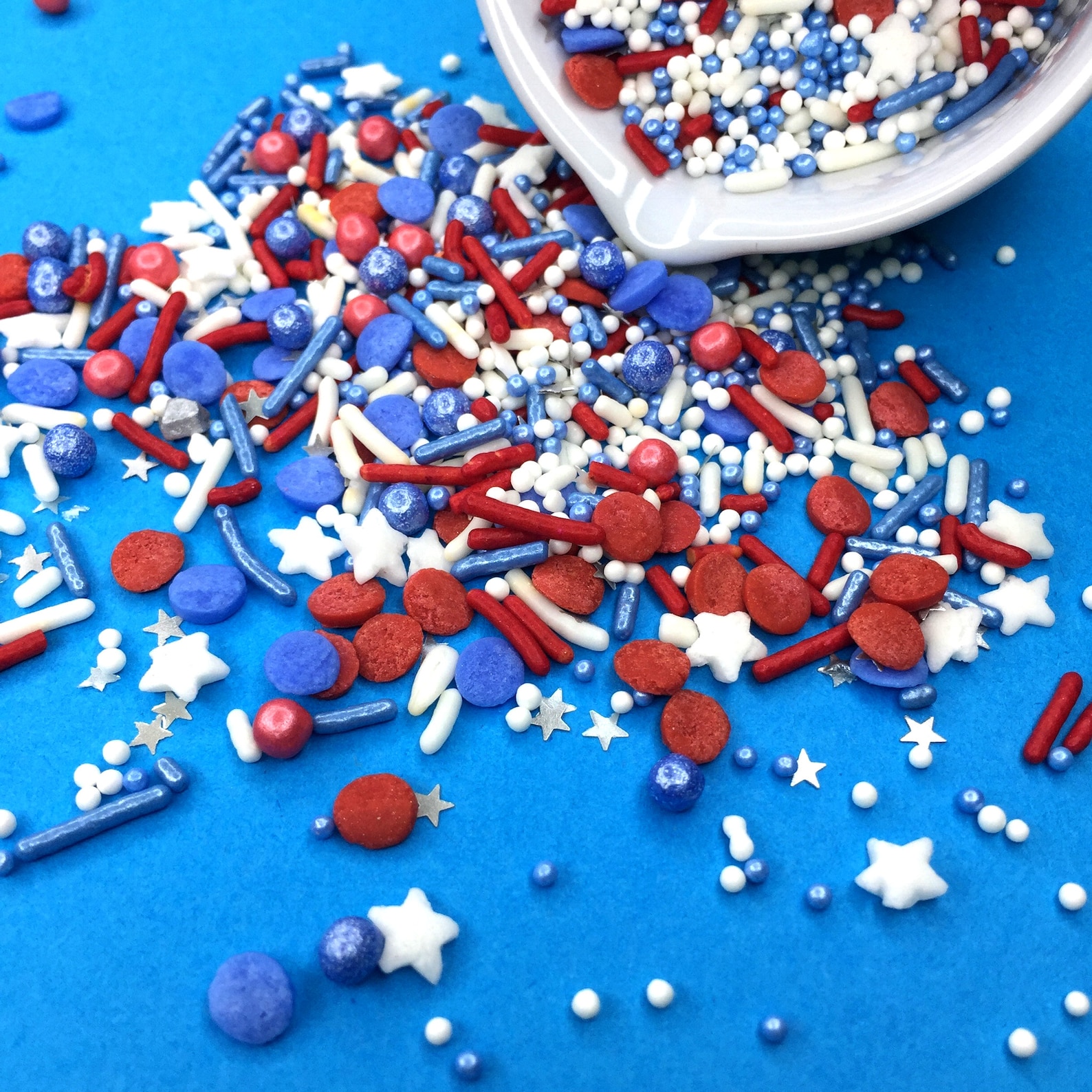 Patriotic July 4th Red White Blue Stars Sprinkles for Topping | Etsy