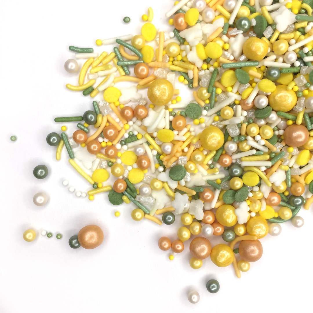 Summer Yellow Green Orange White Sprinkles for Topping Bath - Etsy