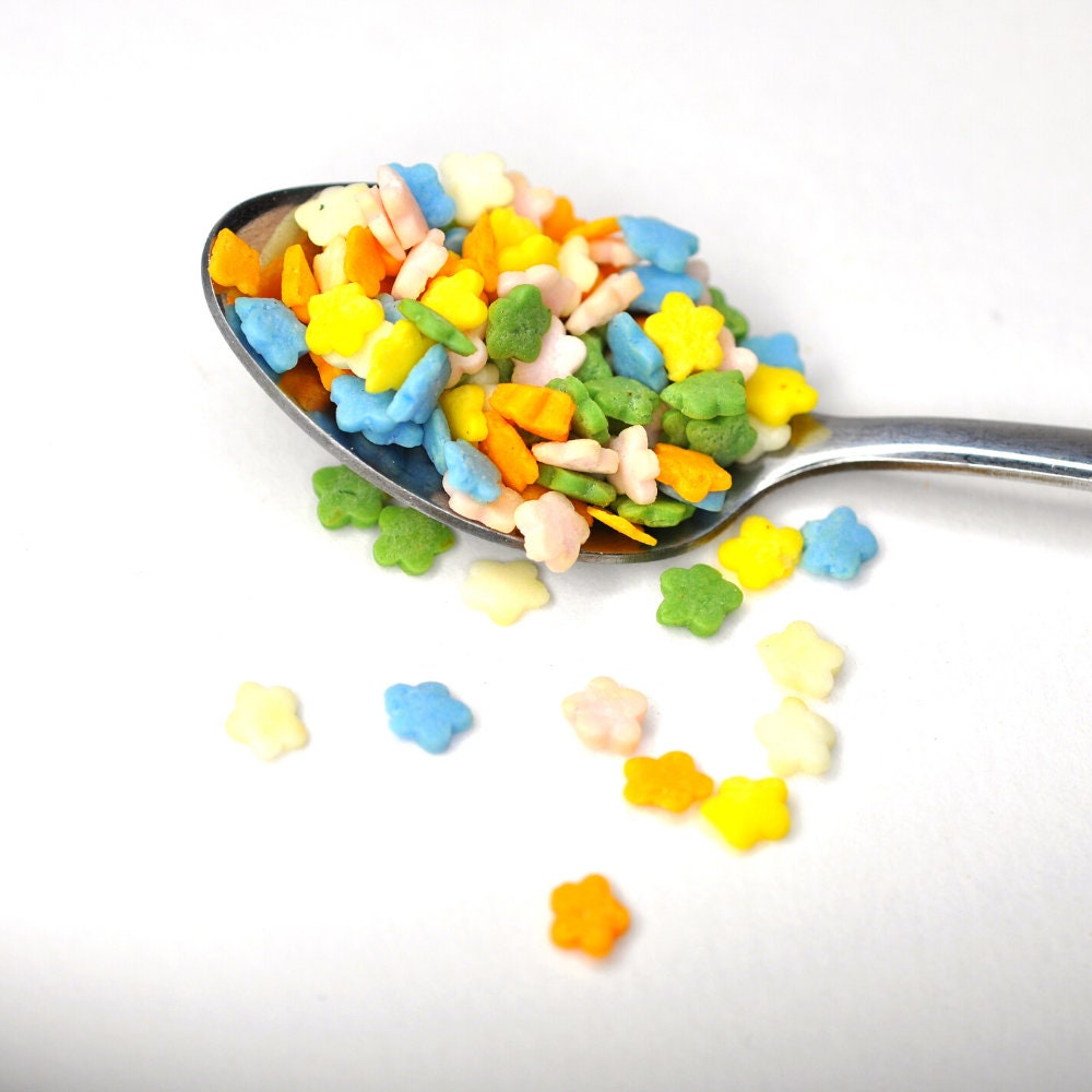 Rainbow Flowers Shaped Sprinkles for Topping Bath Bombs Vegan | Etsy