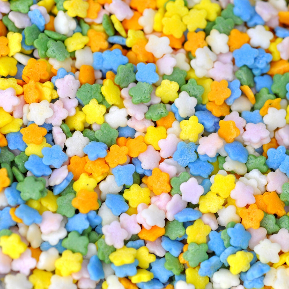 Rainbow Flowers Shaped Sprinkles for Topping Bath Bombs Vegan | Etsy