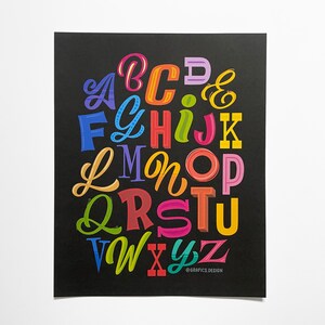 Funky Alphabet | Alphabet | Poster - Etsy
