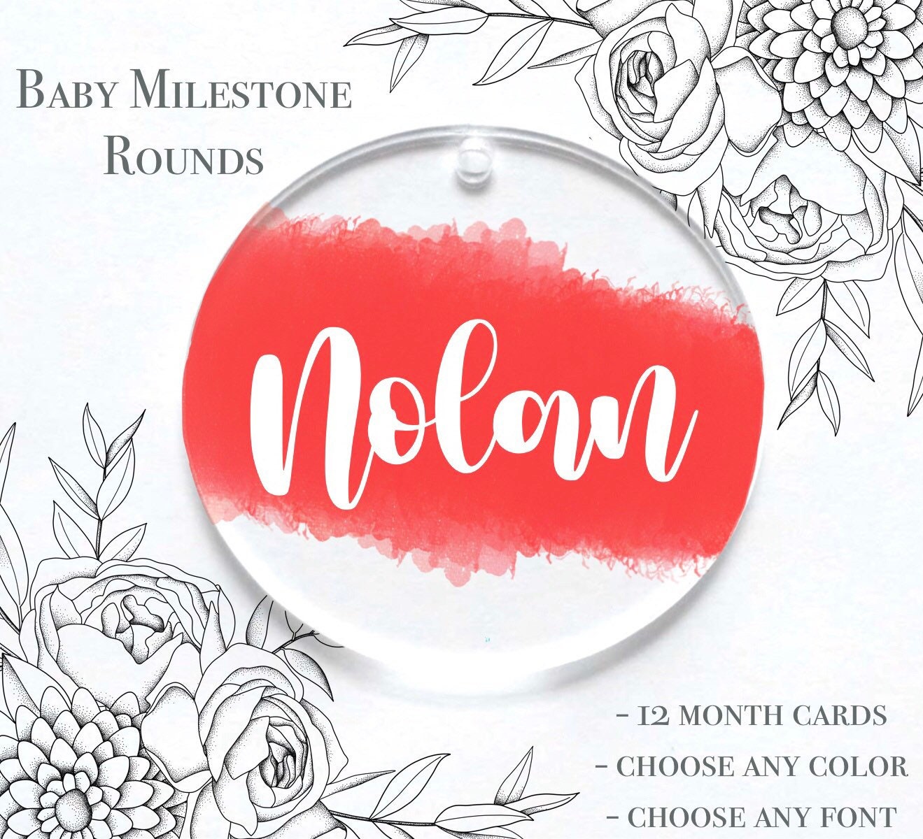 Baby Milestone Acrylic Rounds | Etsy