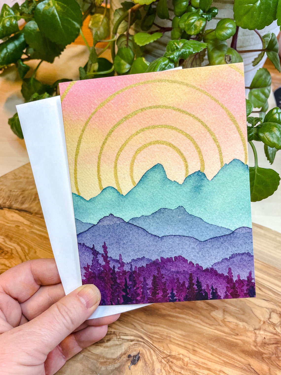 Grand Teton Sunshine Card Watercolor Greeting Card Blank Notecard A2 ...