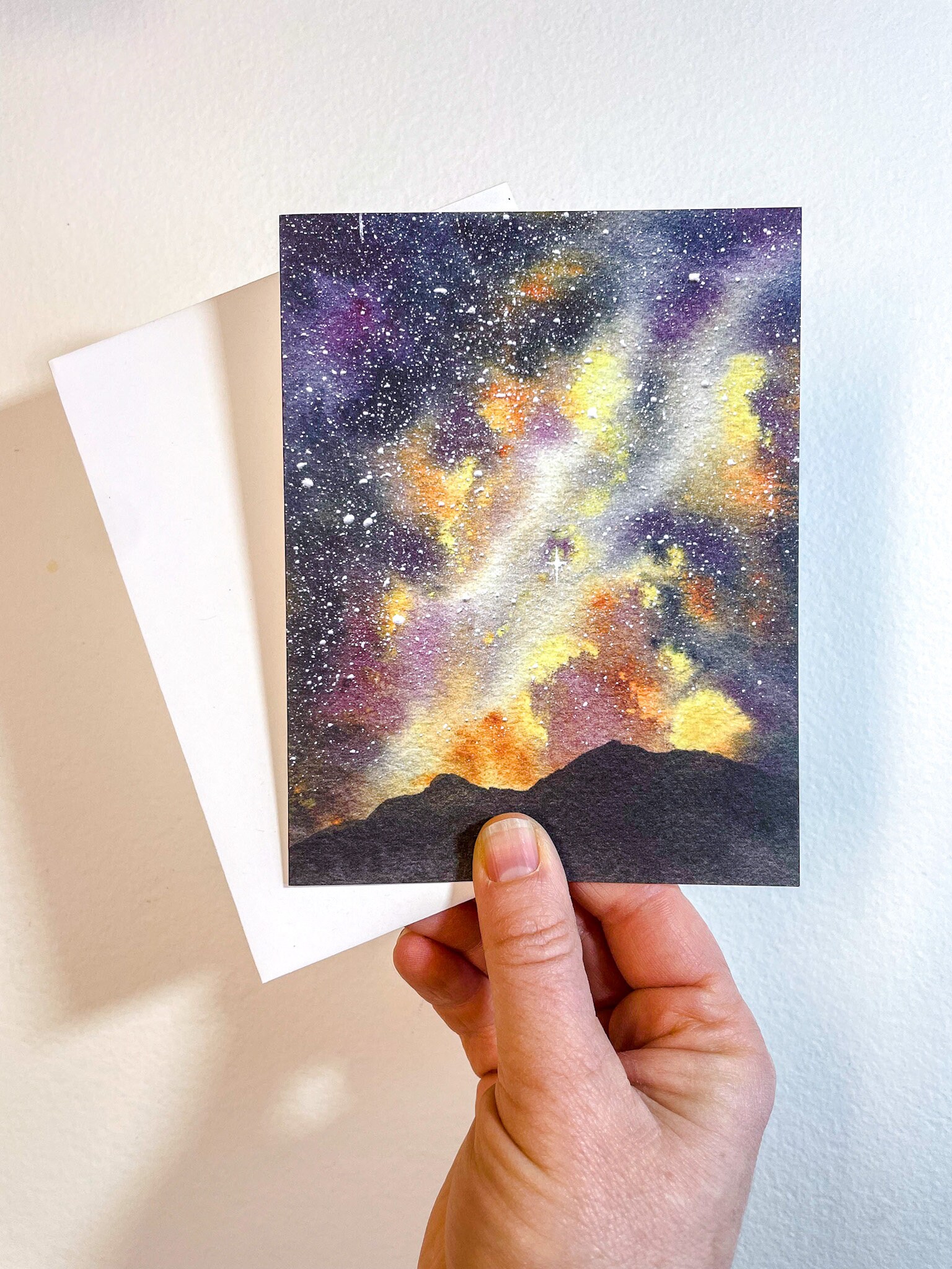 Mountain Galaxy Starry Sky Cards 8 A2 Folded Cards & Envelopes Blank ...