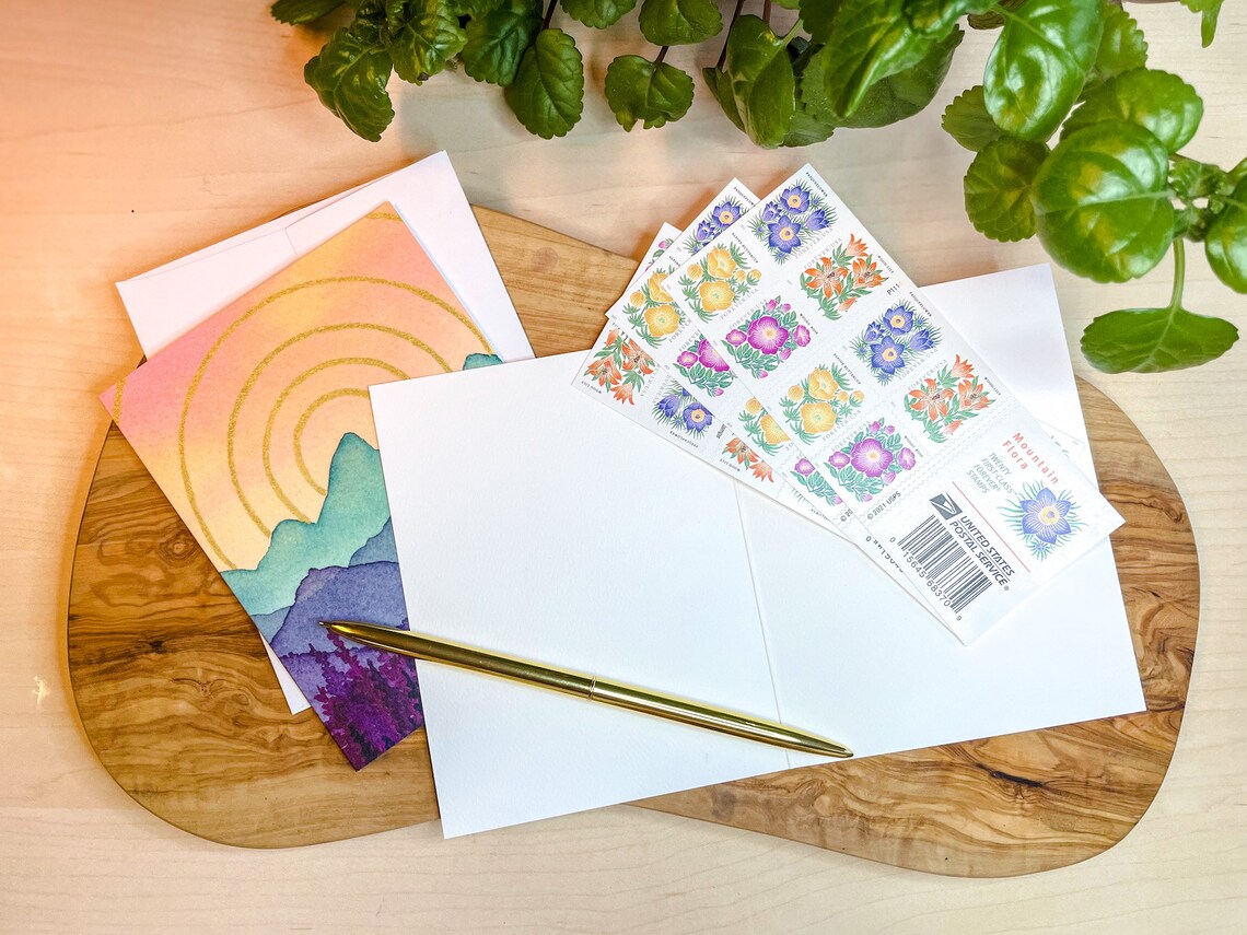 Grand Teton Sunshine Card Watercolor Greeting Card Blank Notecard A2 ...