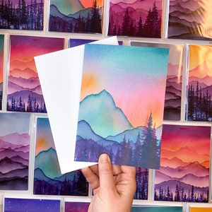 Colorful Mountain Peaks -- Landscape Cards Variety Pack -- A7 Folded ...