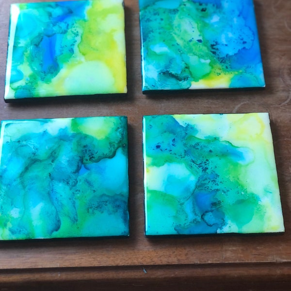 Alcohol Ink Coasters - Etsy
