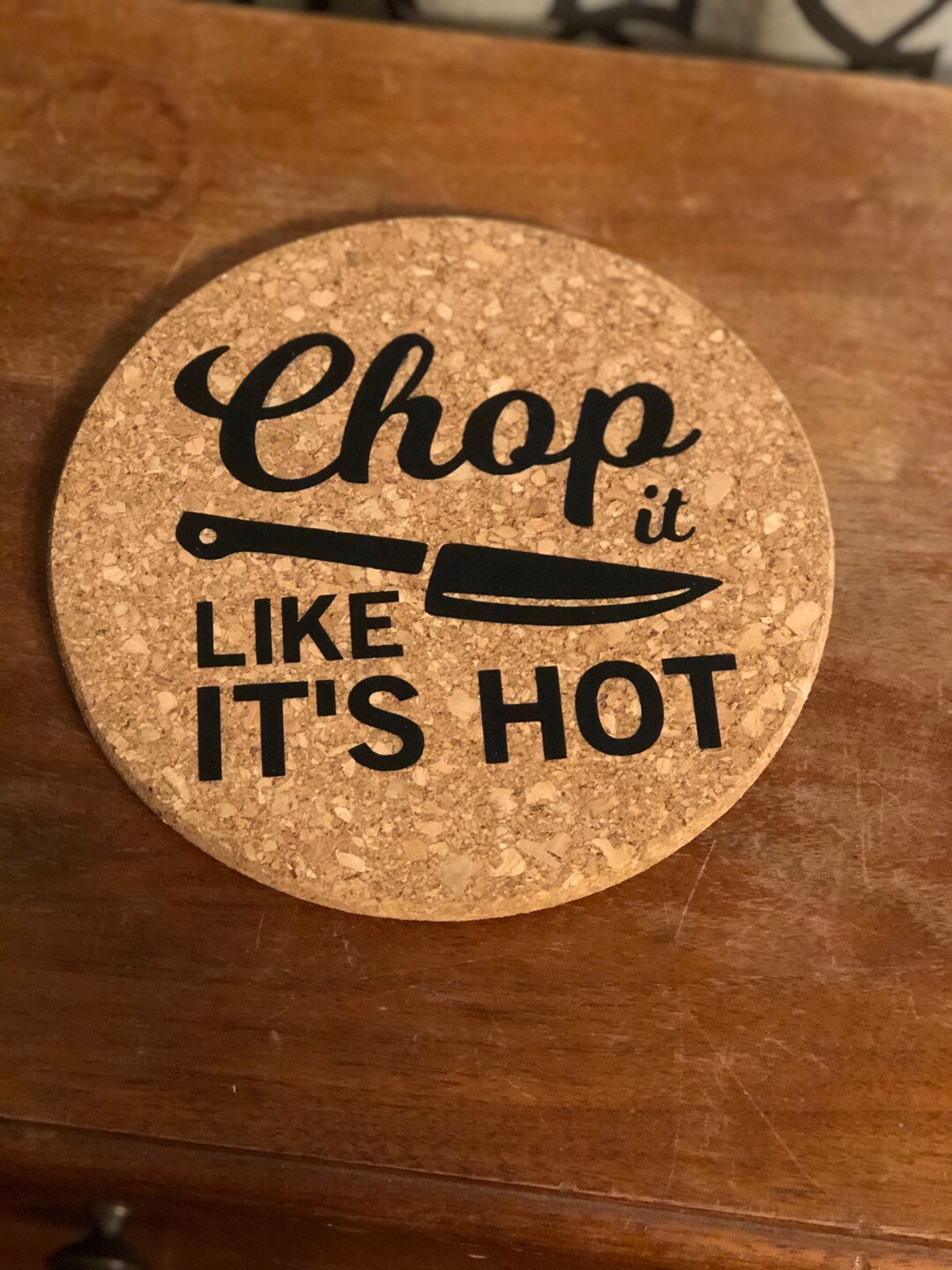Chop It Like It's Hot Cork Hot Pad - Etsy