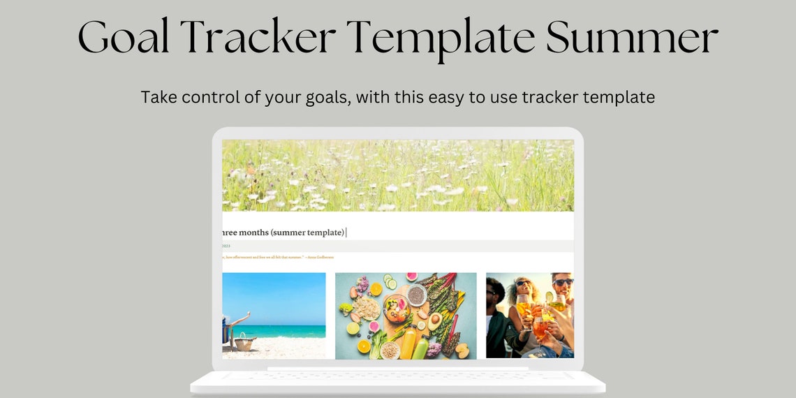 SUMMER 3 MONTH Notion Goal Template, Goal Spreadsheet, Notion Template ...