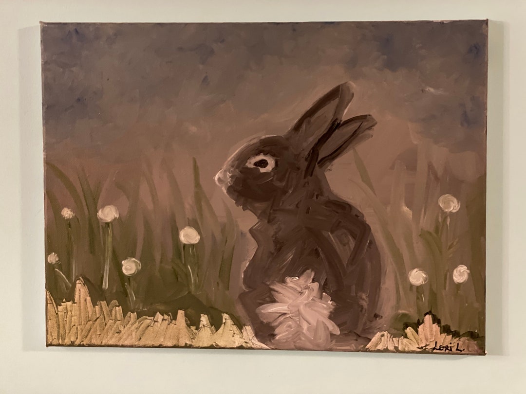 Bunny Oil Pastel Painting - Etsy