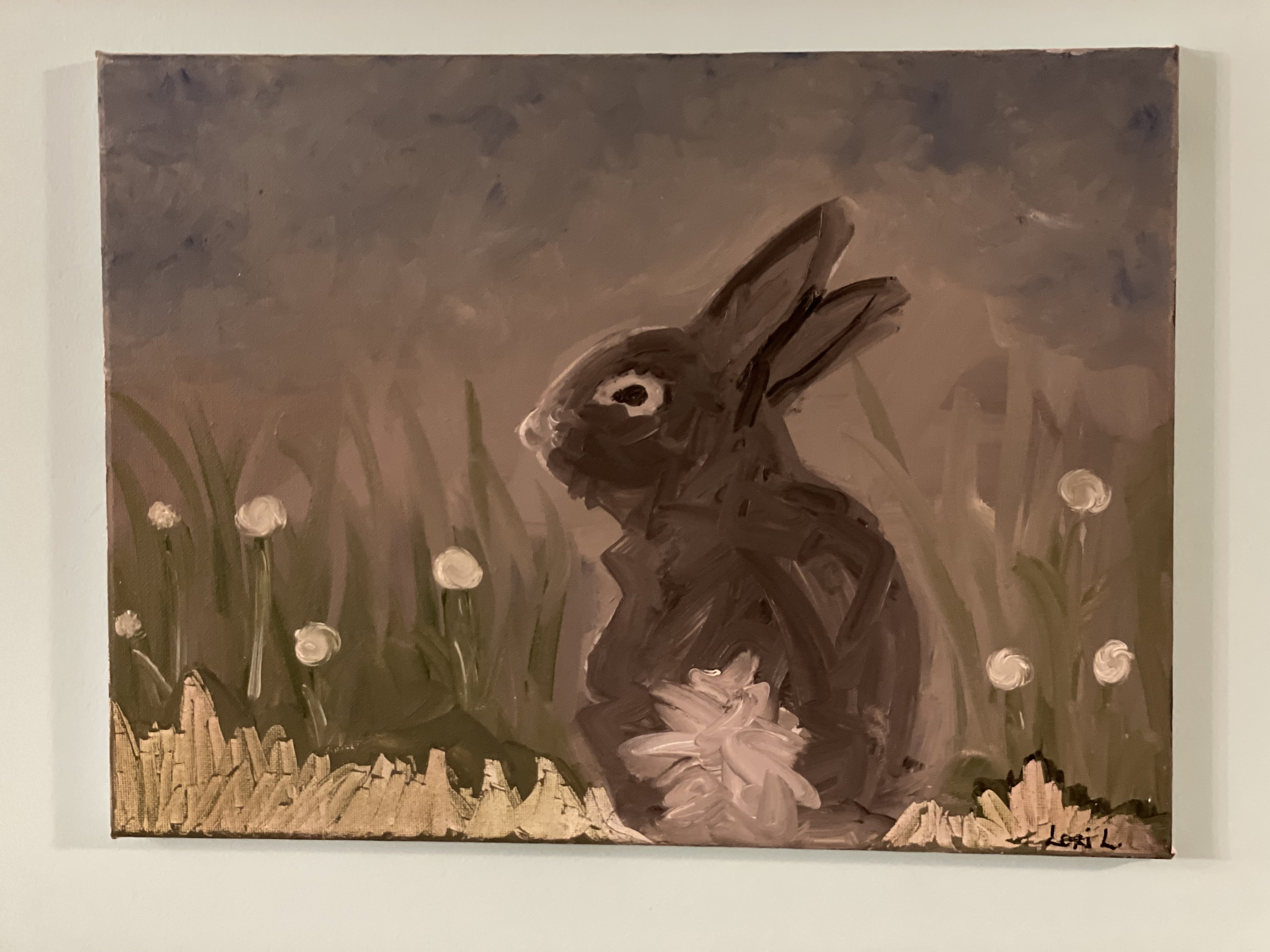 Bunny Oil Pastel Painting - Etsy