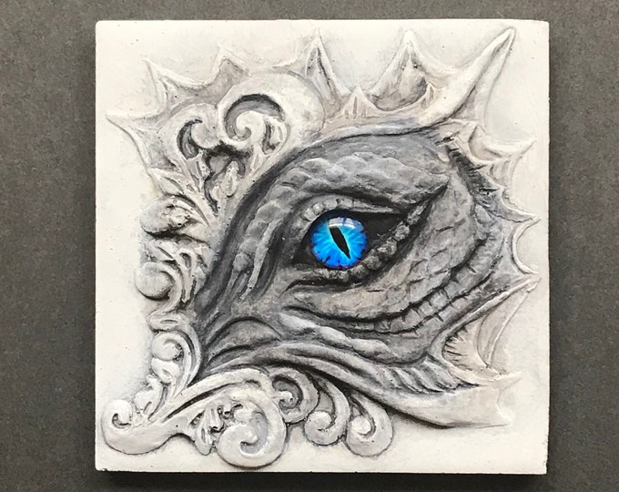 Dragon Eye Tile, Blue Eye 4.25"x 4.25" Tile, Concrete Tile, Relief ...