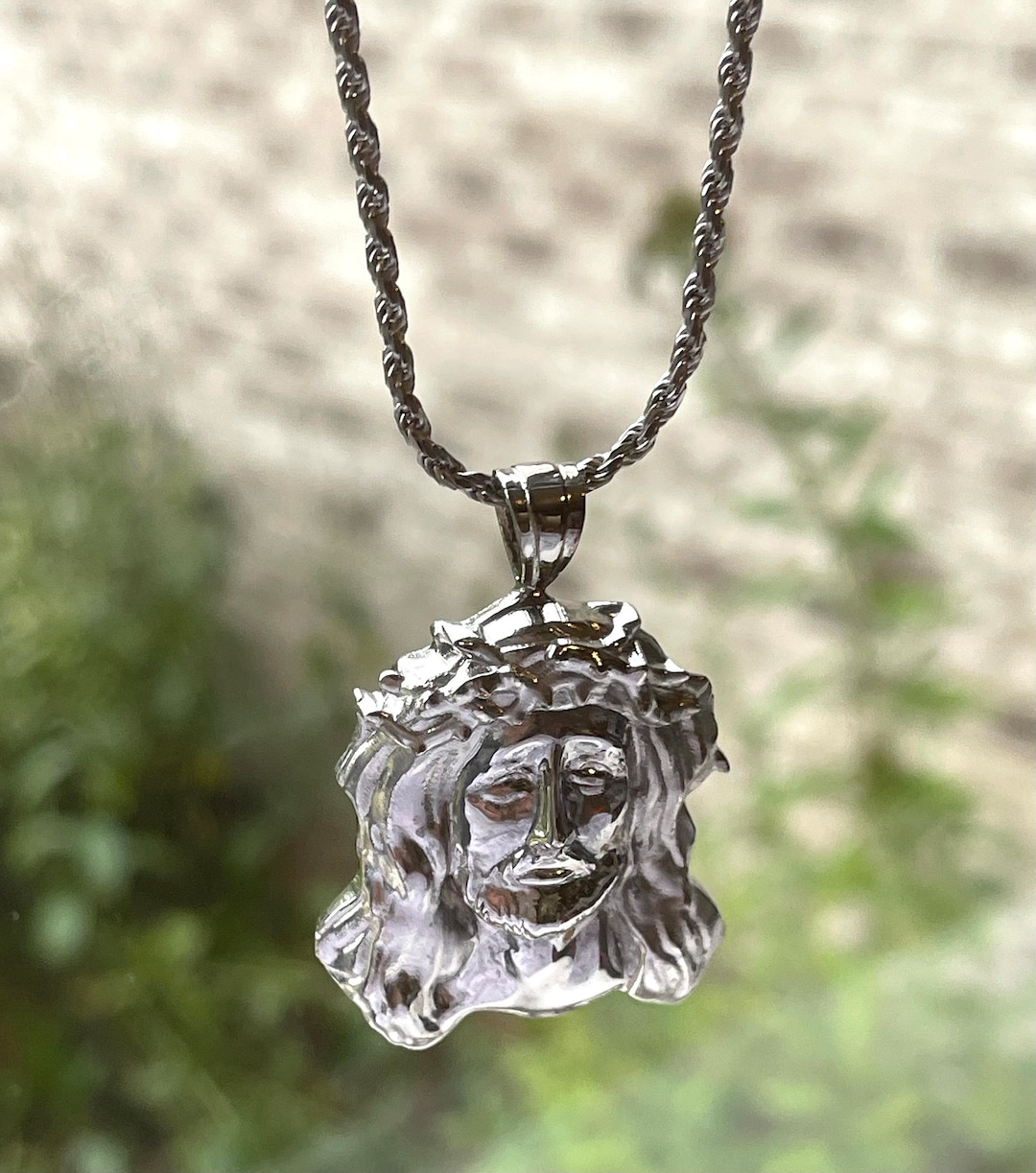 925 Sterling Silver Jesus Head / Jesus Christ Medallion / Jesus ...