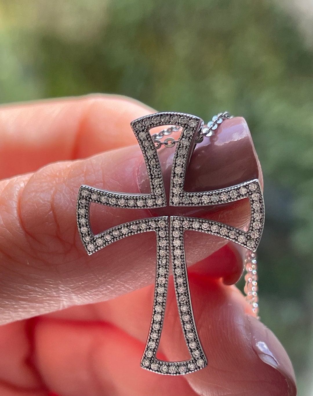 925 Simulated Diamond CZ Cross / A Stunning Pavé Set Cross / Jesus ...