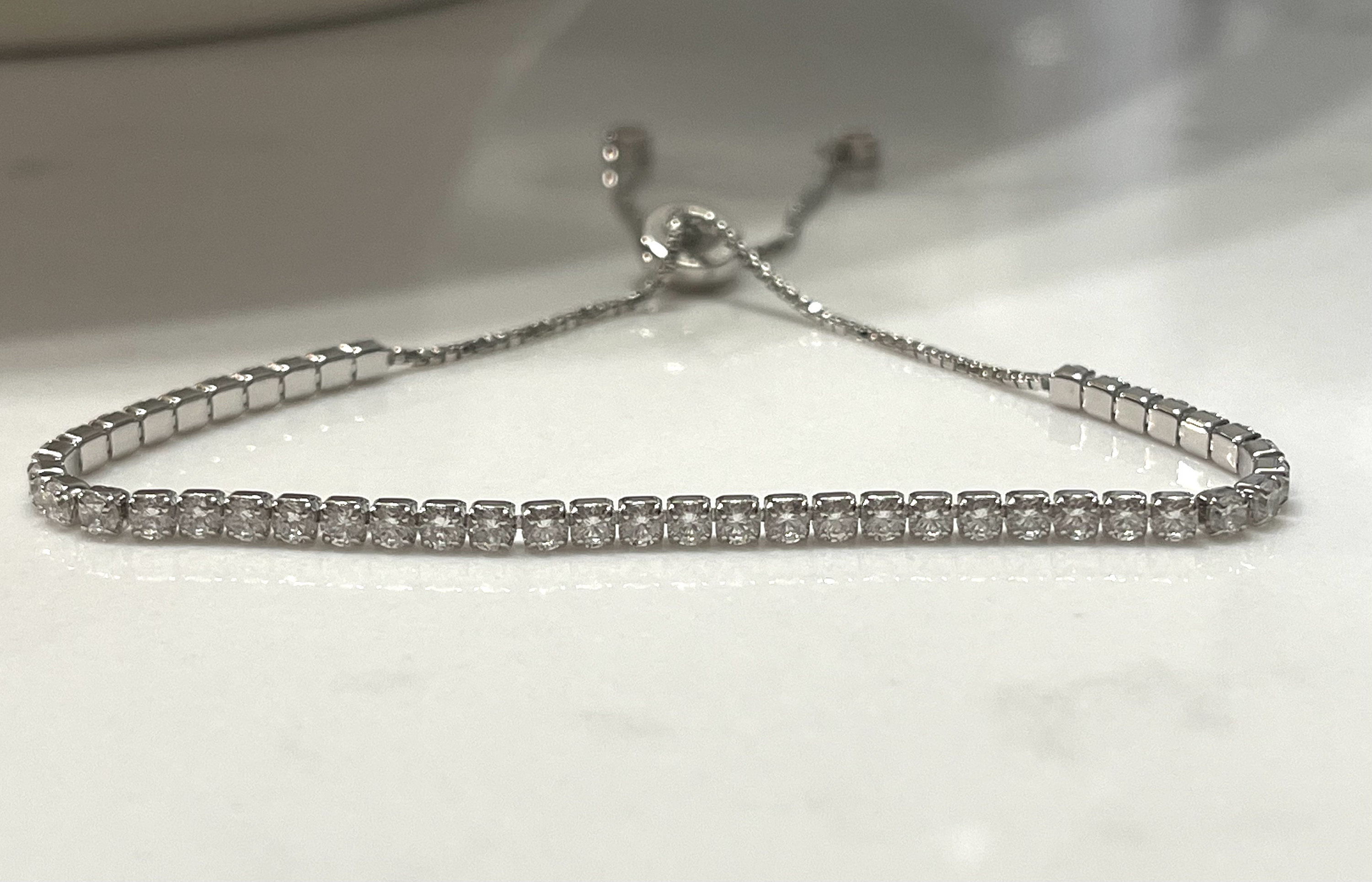 925 Sterling Silver Bolo Bracelet / Clasp Free Adjustable Slider With ...