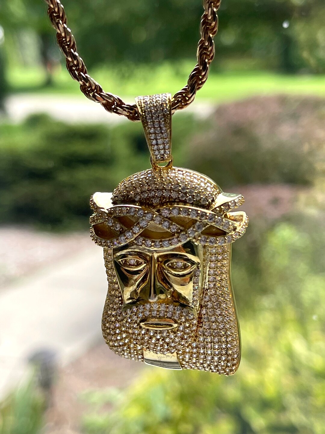 925 Sterling Silver Jesus Head / Jesus Christ Medallion / Jesus ...