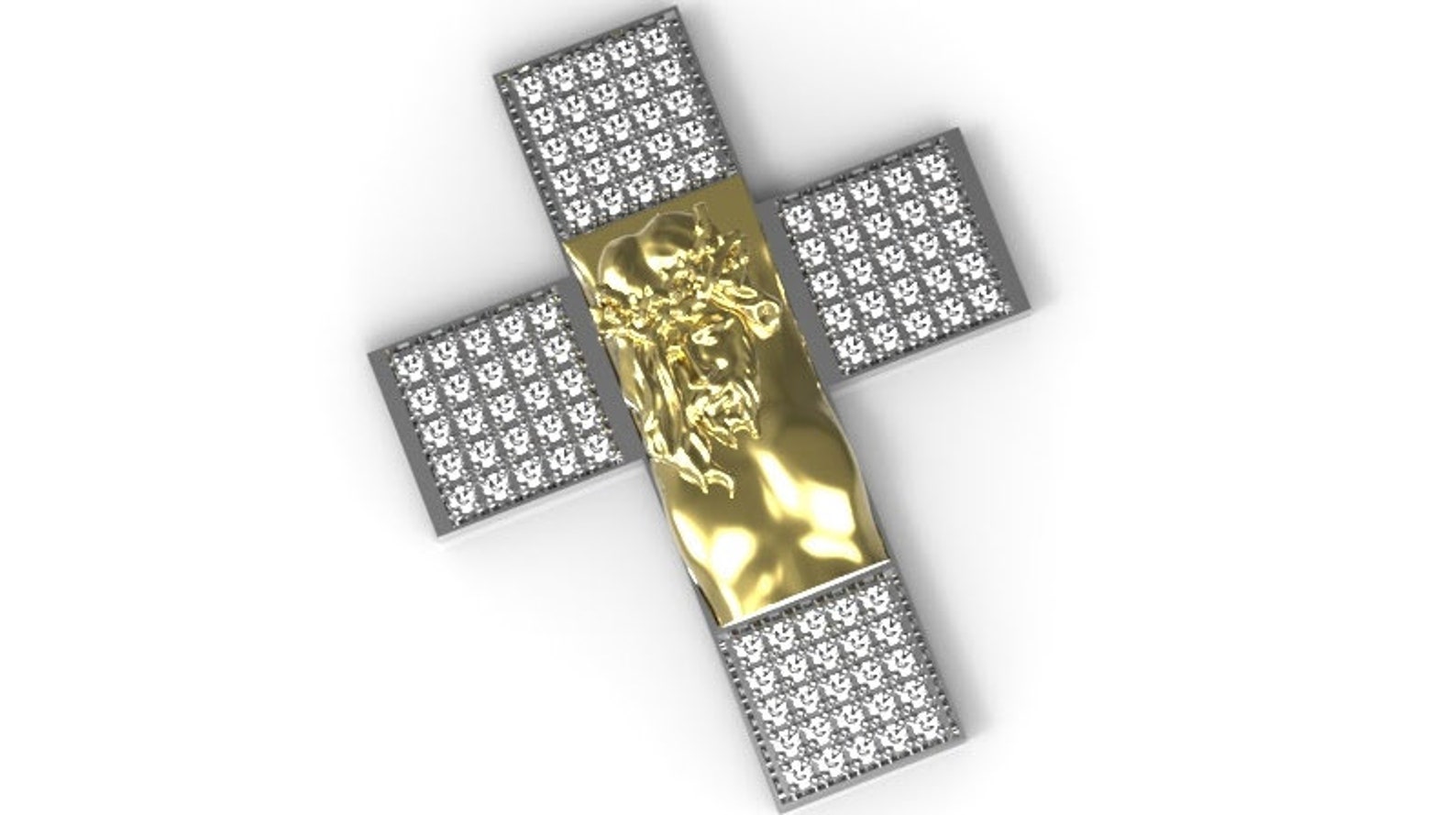 Face of Jesus Cross / 3D Jesus Cross / 1.06ctw Cross / Religious ...