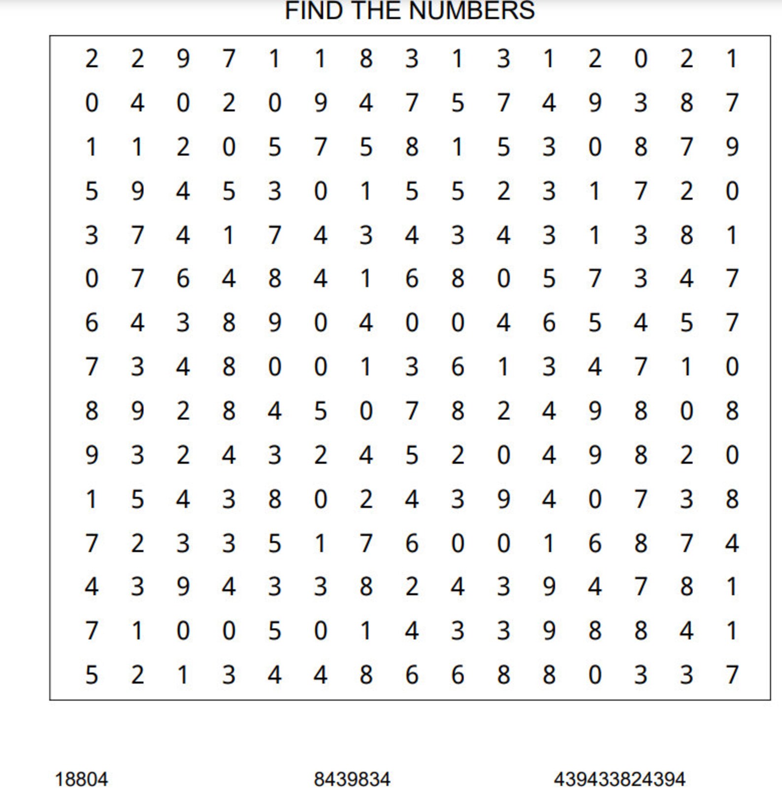 Dive Into a Numbers Odyssey: the ULTIMATE Kid's 250-page Number Search ...
