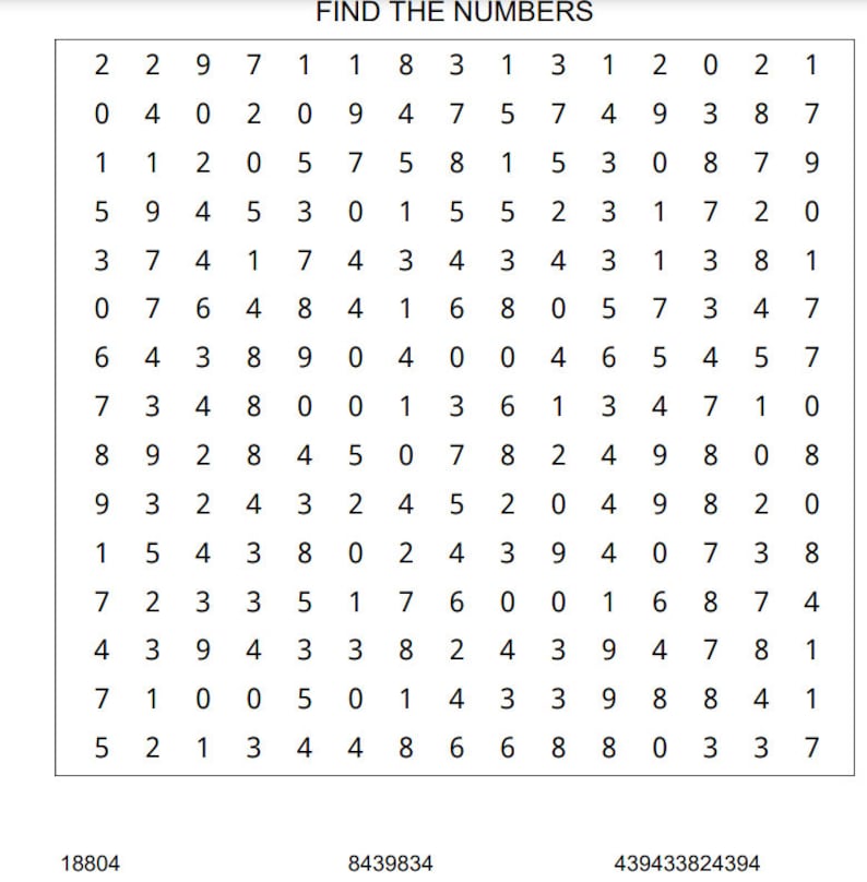Dive Into a Numbers Odyssey: the ULTIMATE Kid's 250-page Number Search ...