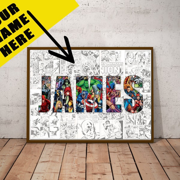 Superhero Word Art - Etsy