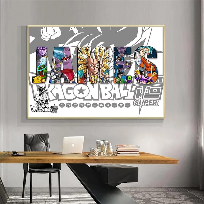 Custom Anime Name Wall Art | Personalized Manga Style Poster | Super ...
