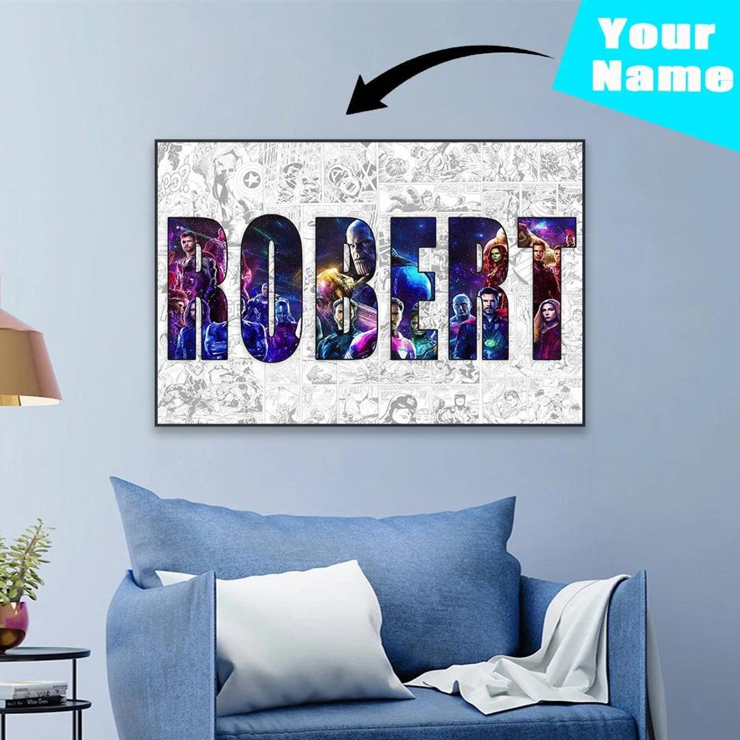 Personalized Superhero Name Art Print - Custom Avengers Character ...