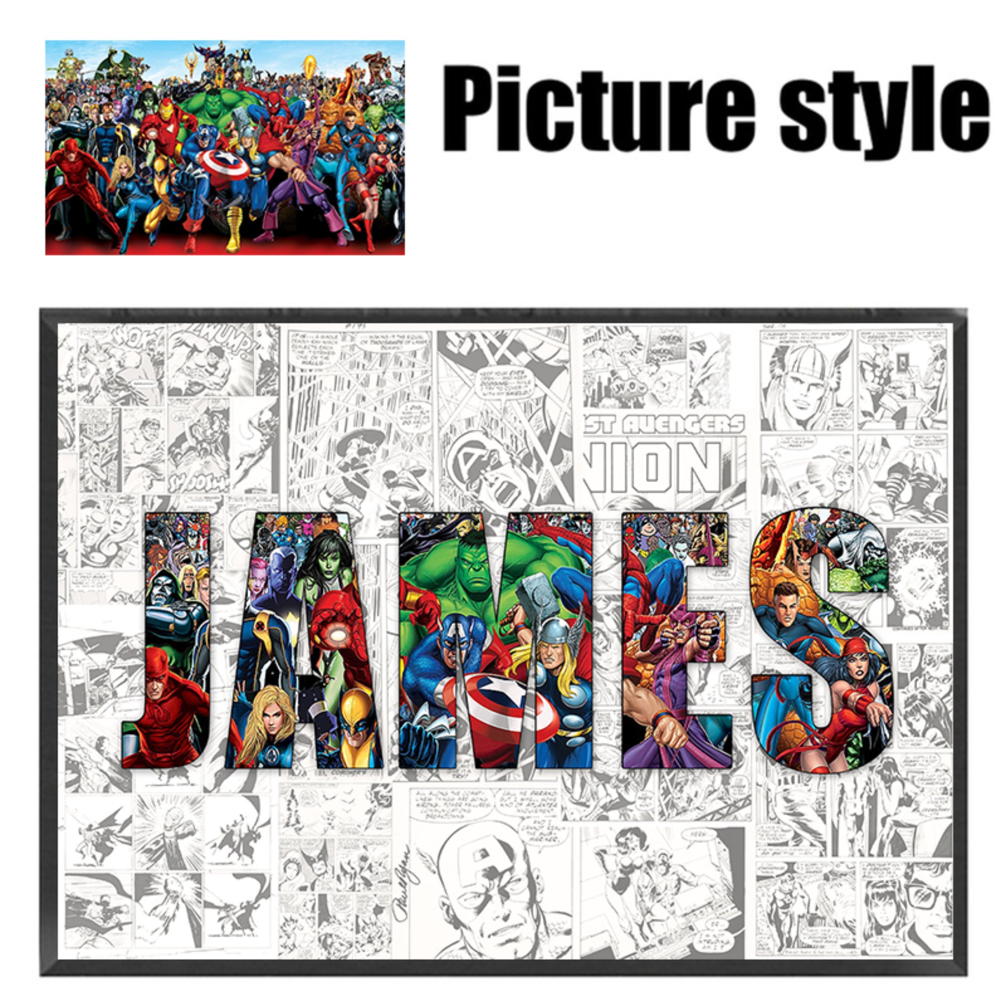 Custom Superhero Name Print, Personalized Superhero Artwork, Superhero ...