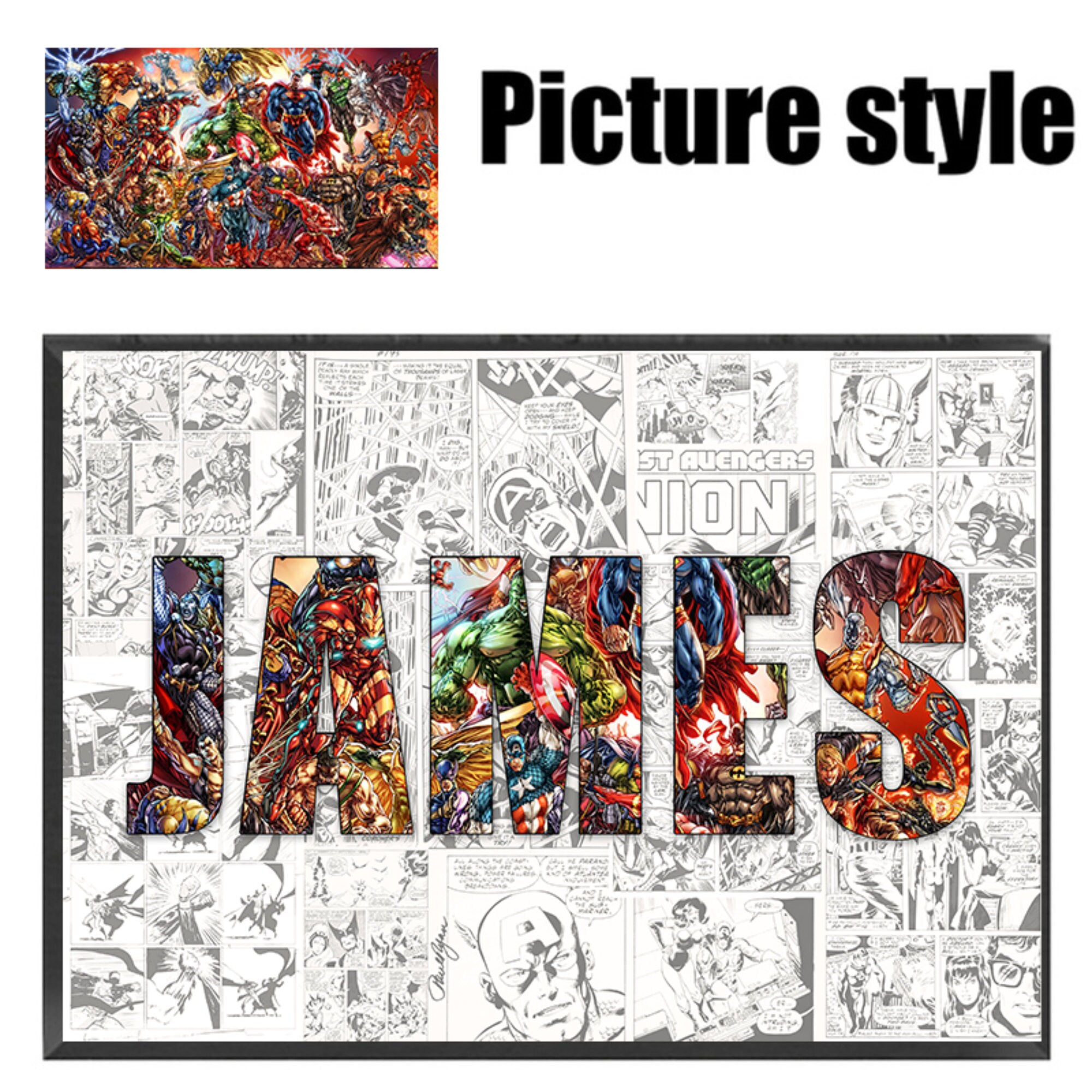 Custom Superhero Name Print, Personalized Superhero Artwork, Superhero ...