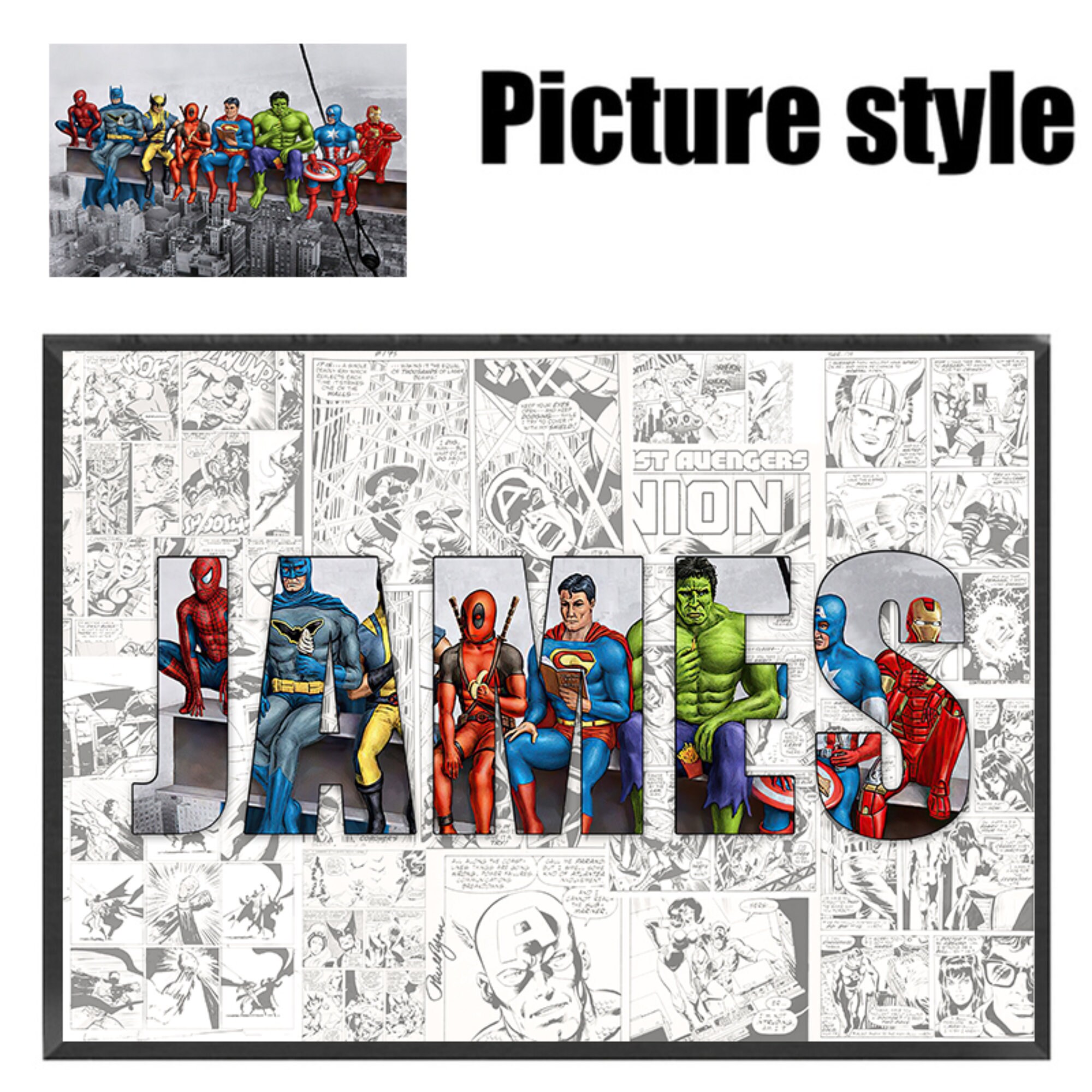 Custom Superhero Name Print, Personalized Superhero Artwork, Superhero ...