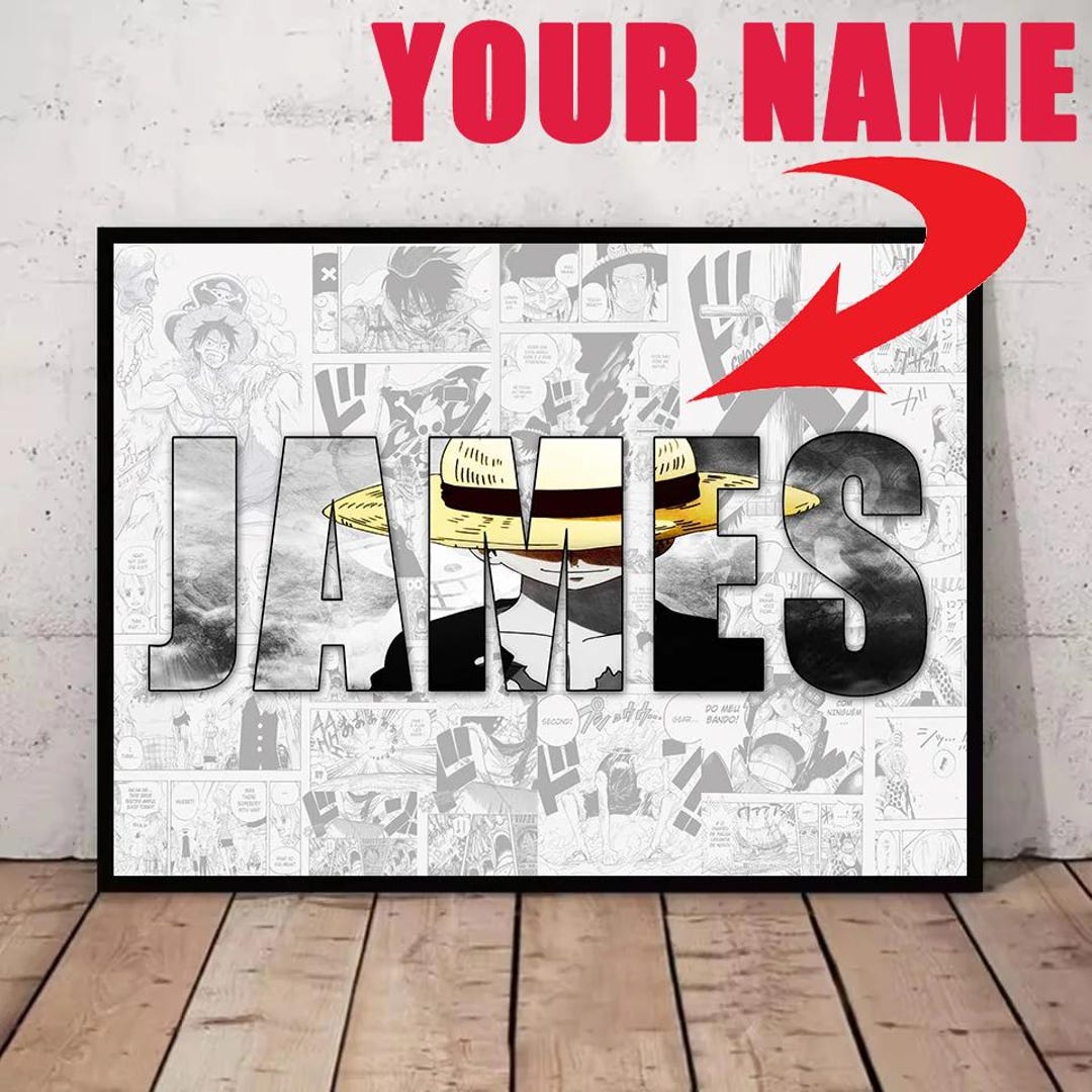 Custom Anime Name Poster | Personalized Manga Print | Anime Room Decor ...