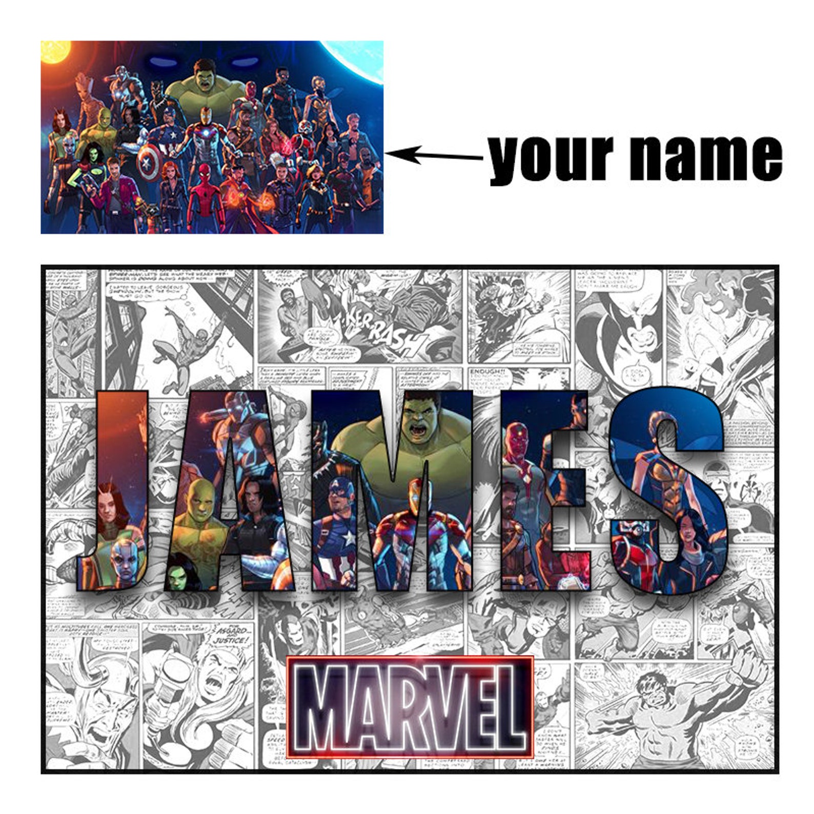 Personalized Superhero Name Word Art, Custom Canvas Painting for Unique ...