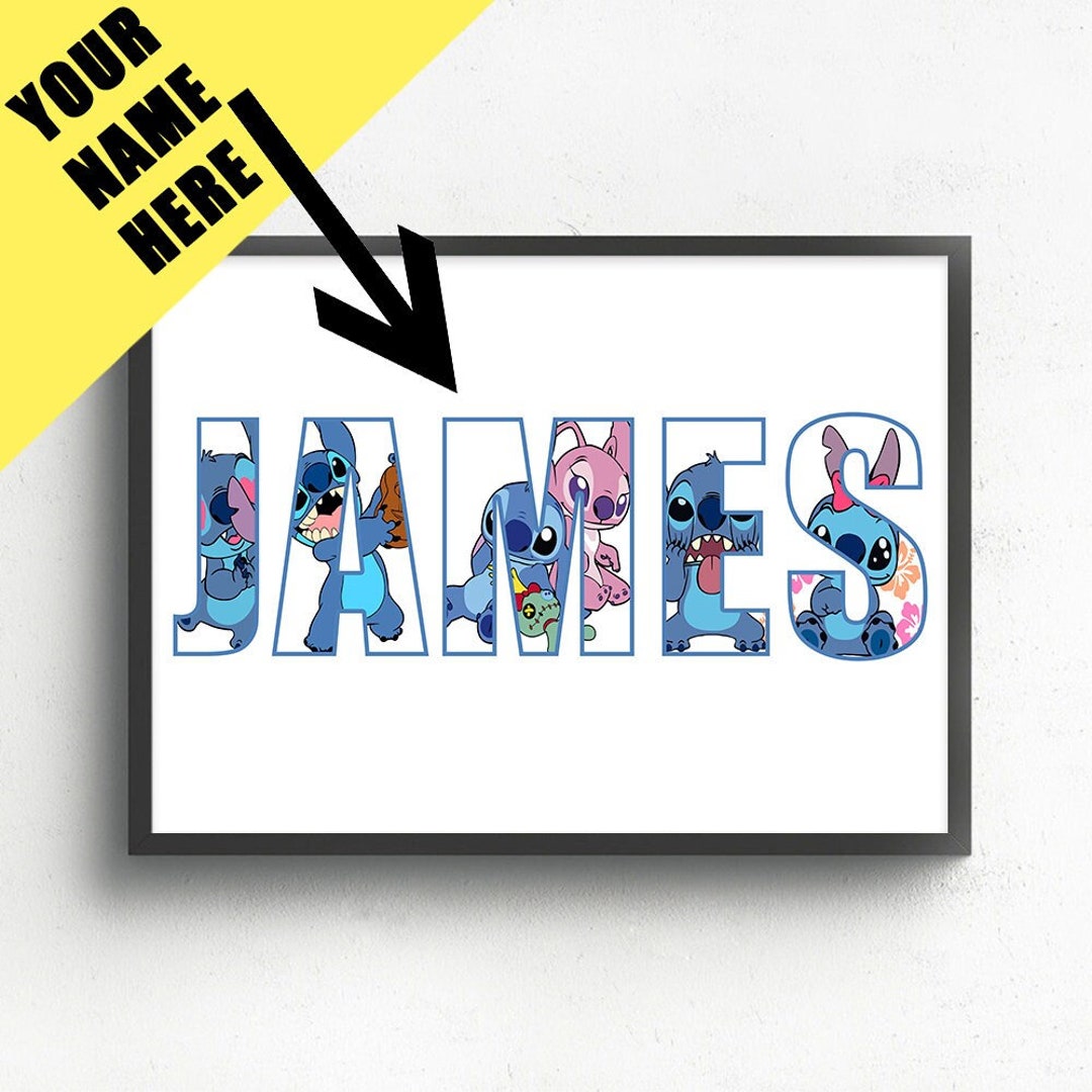 Lilo and Stitch Personalized Name Print Cartoons Anime Poster Kids ...