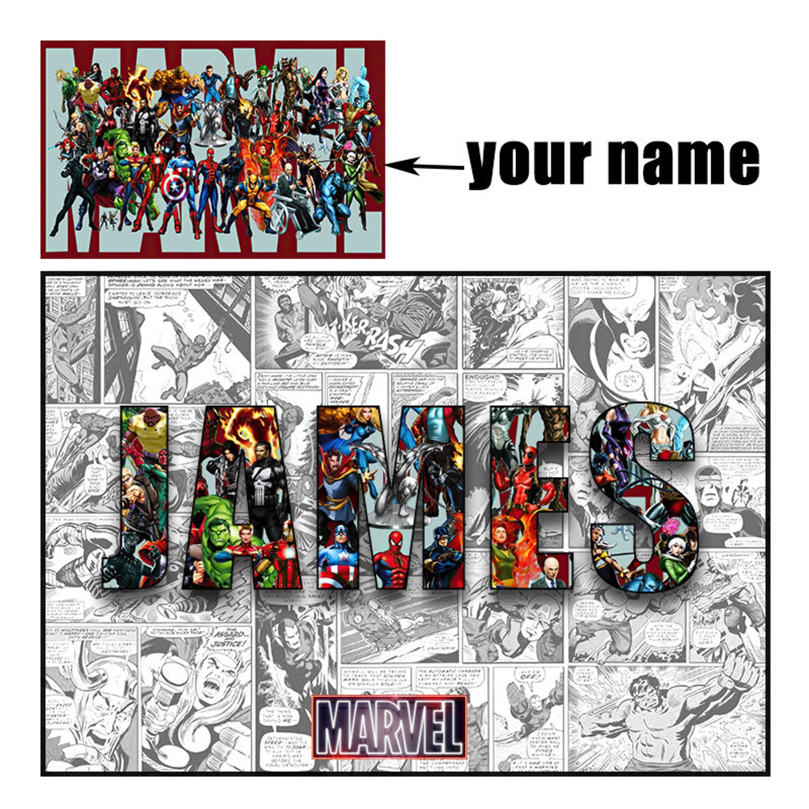 Personalized Superhero Name Word Art, Custom Canvas Painting for Unique ...