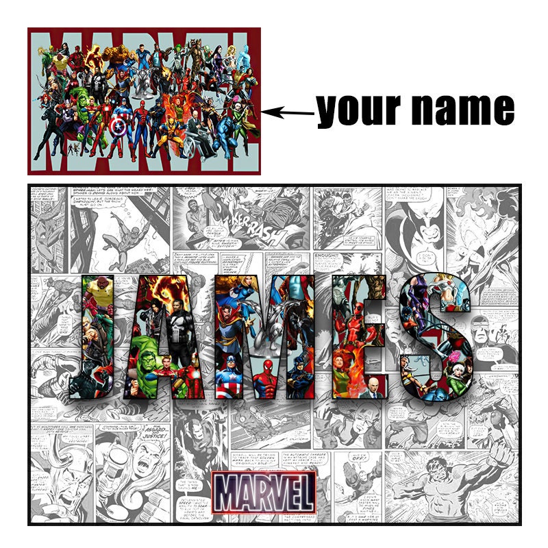 Personalized Superhero Name Word Art, Custom Canvas Painting for Unique ...