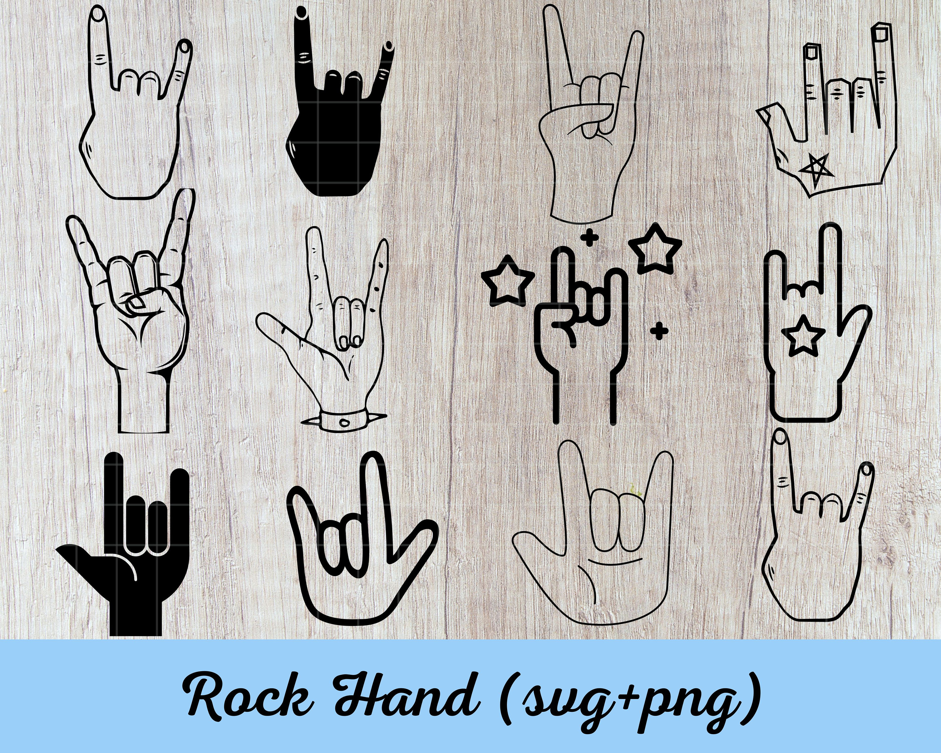 Rock On Hand Silhouette