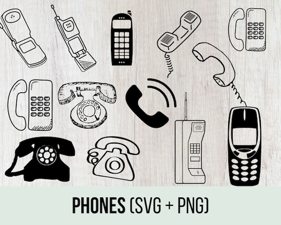 Phone Svg Old Phone Clip Art Bundle - Etsy