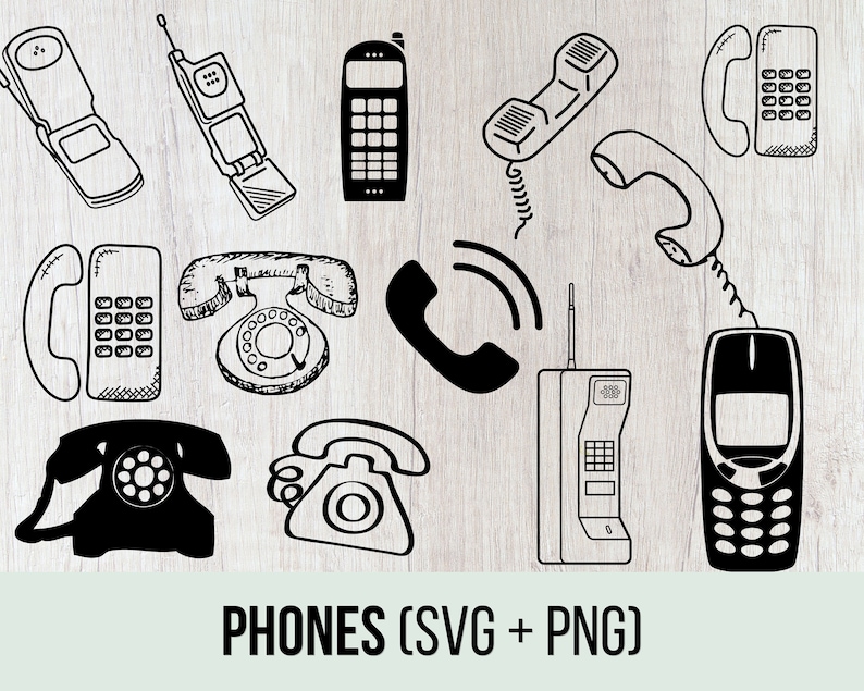 Phone Svg, Old Phone, Clip Art, Bundle - Etsy