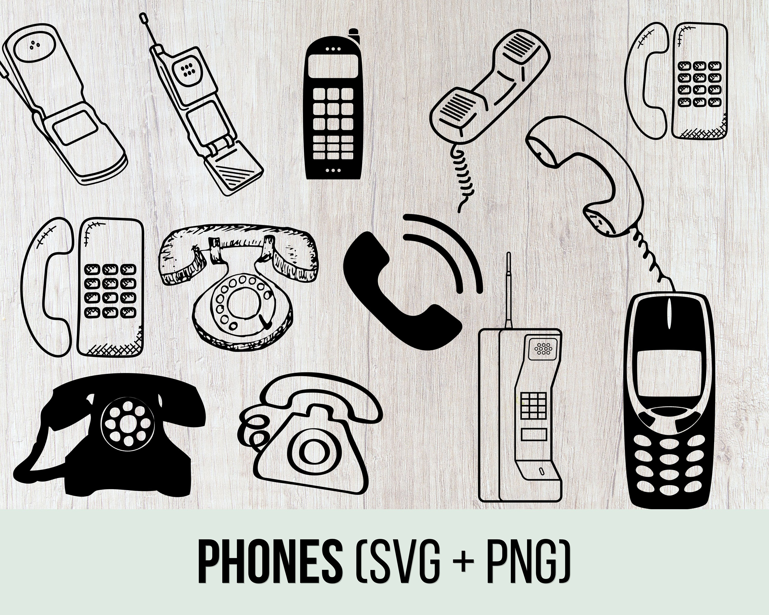 Phone Svg, Old Phone, Clip Art, Bundle - Etsy