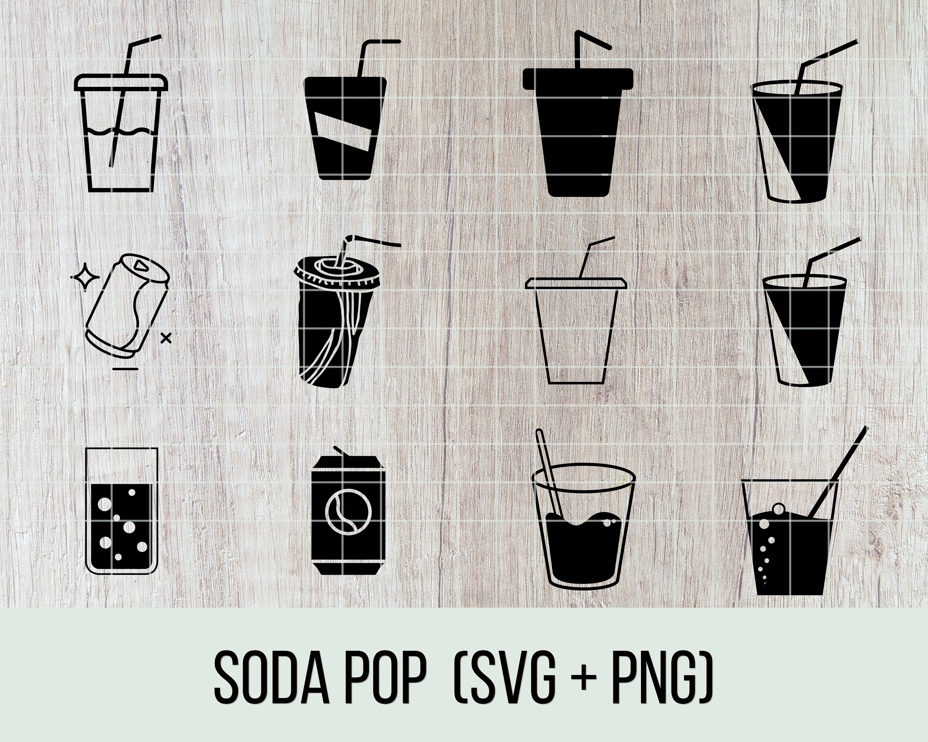 Soda Icon SVG, Soda Vector, Soda Bottle, Soda Can Icons, Cut File for ...