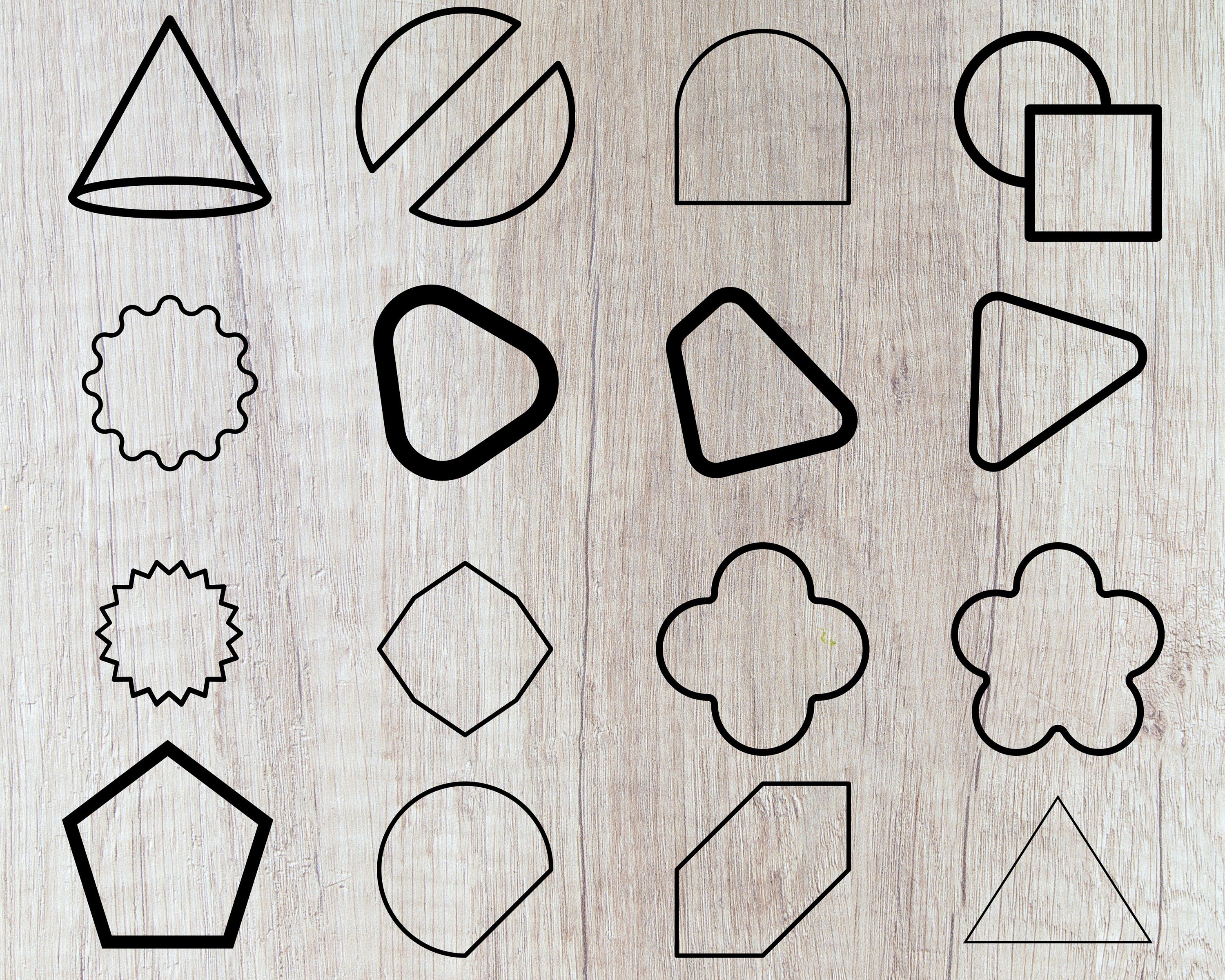 60 SHAPES SVG - Geometric Figures- Pack (cricut Download) - Etsy
