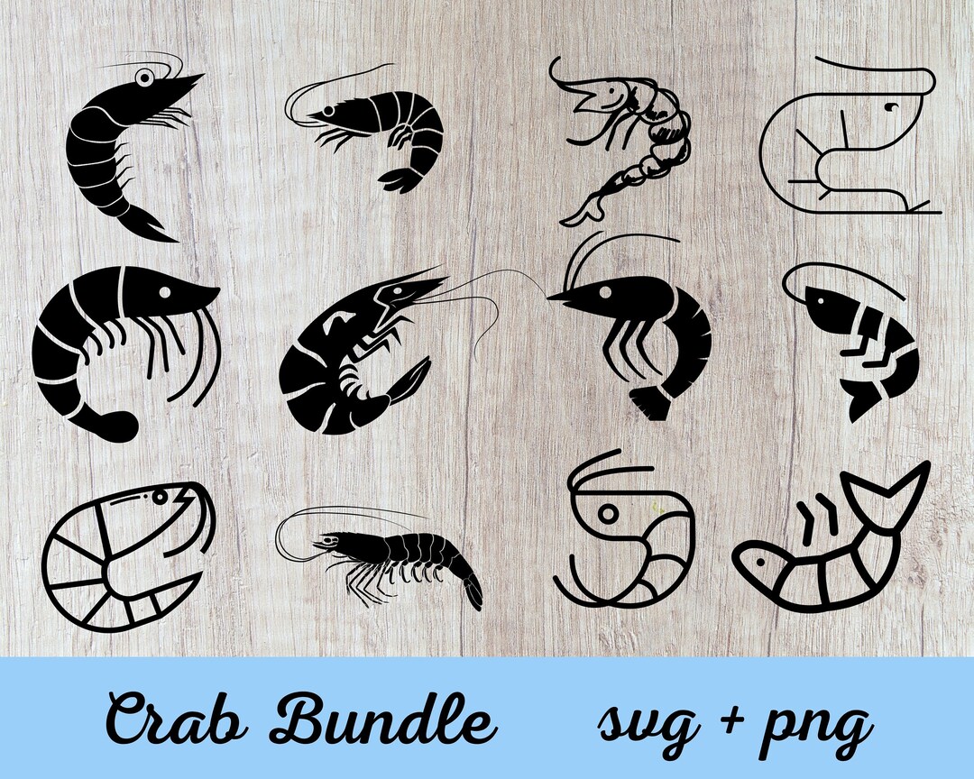 Camarones Svg, Siluetas de Conchas, Animales Marinos Svg, Camarones ...