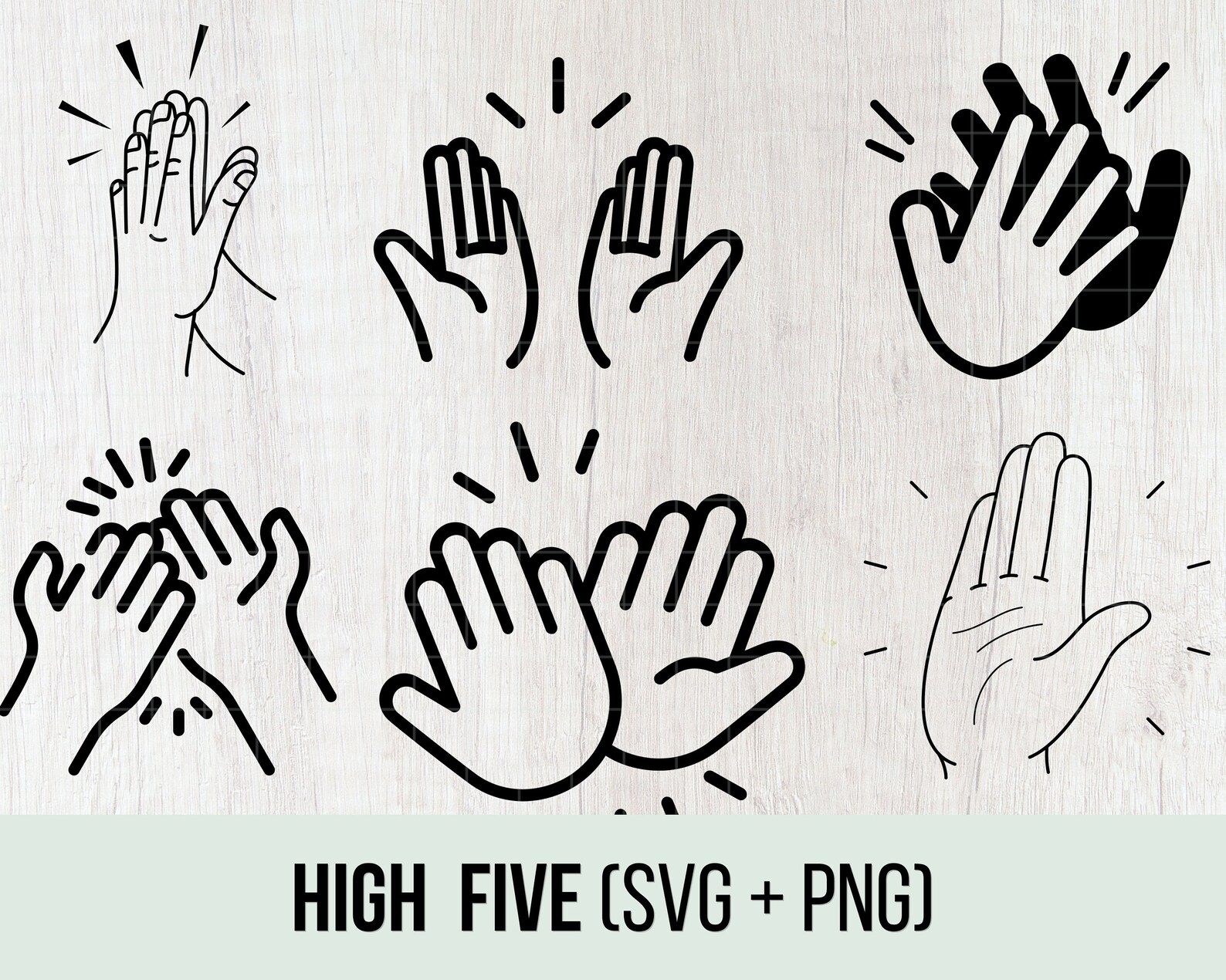 High Five Svg, High 5 Svg, High Five Png, Design, Clipart, Vector, Icon ...