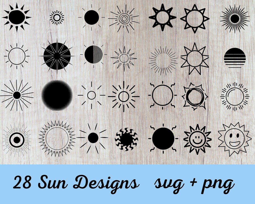 Sun Svg, Sun Svg, Sun Clipart, Cut File, Sun Illustration PNG - Etsy