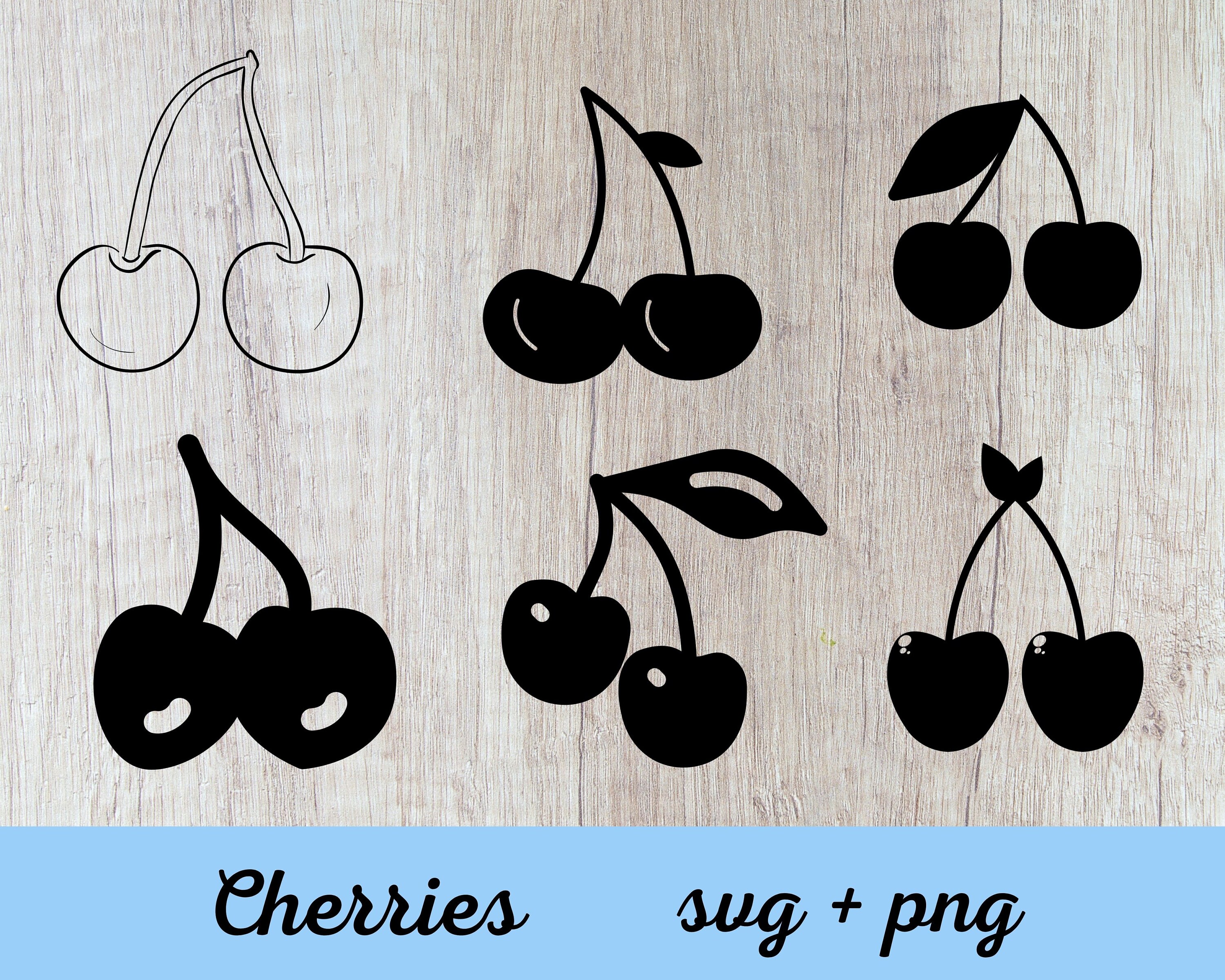 Cherries Svg, Cherry Svg,instant Download,svg, PNG, EPS, Jpg Digital ...
